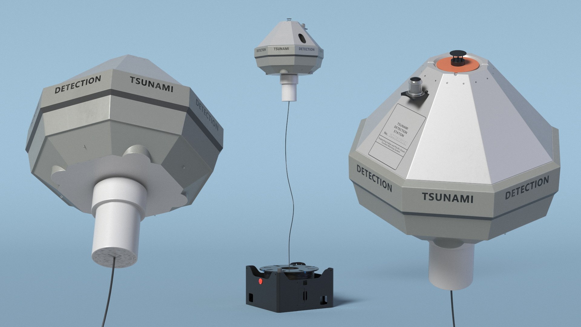 Tsunami Detection Buoy In Cable Deployment Phase 3d Model Turbosquid 2413155