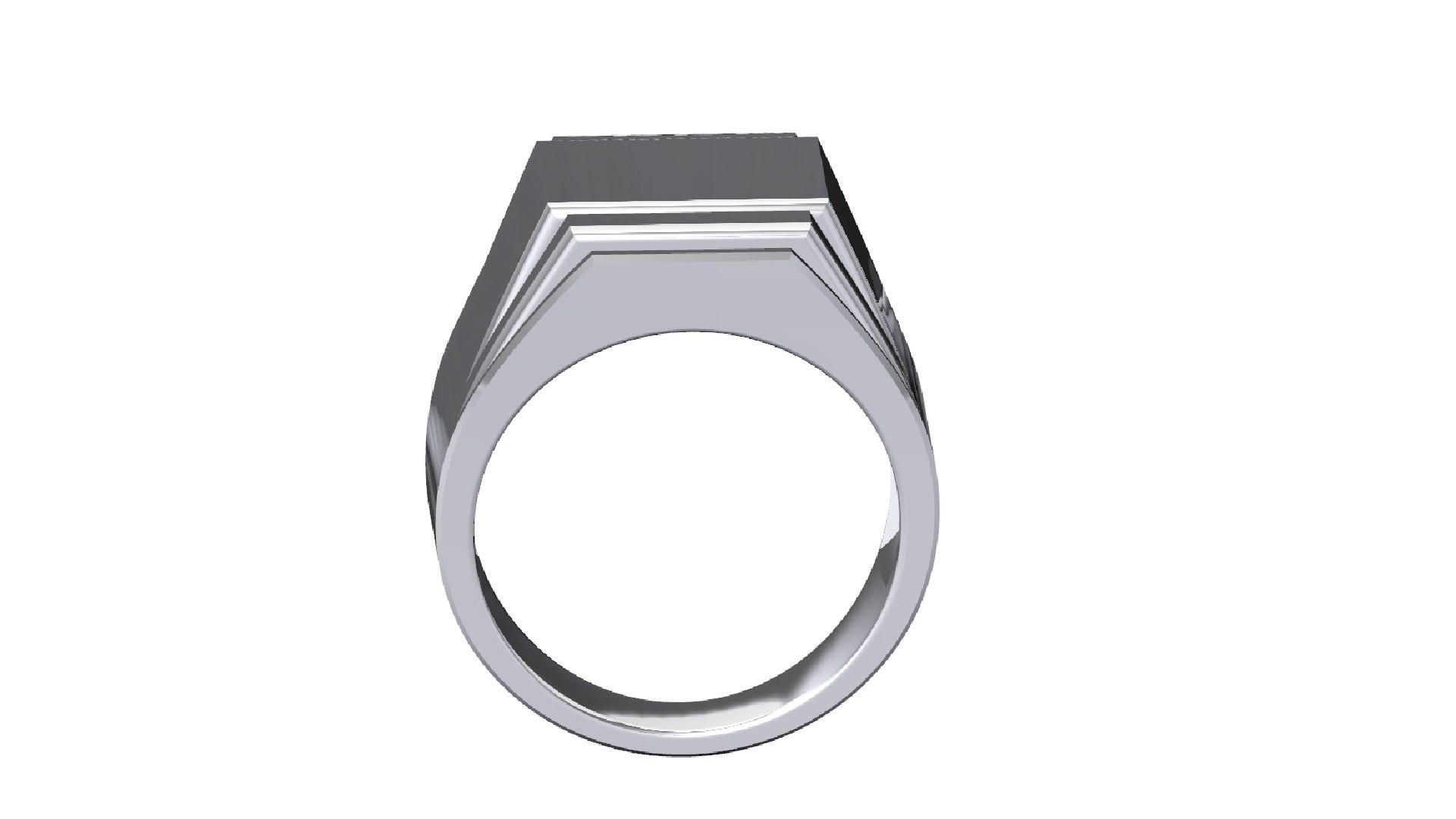 3D Model Square Signet Ring Hollow - TurboSquid 1984574