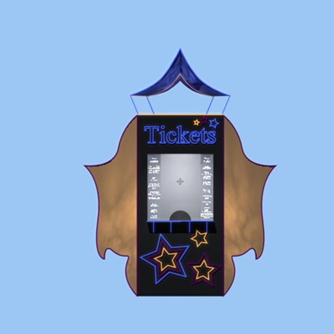 Admission Ticket Booth 3d Model