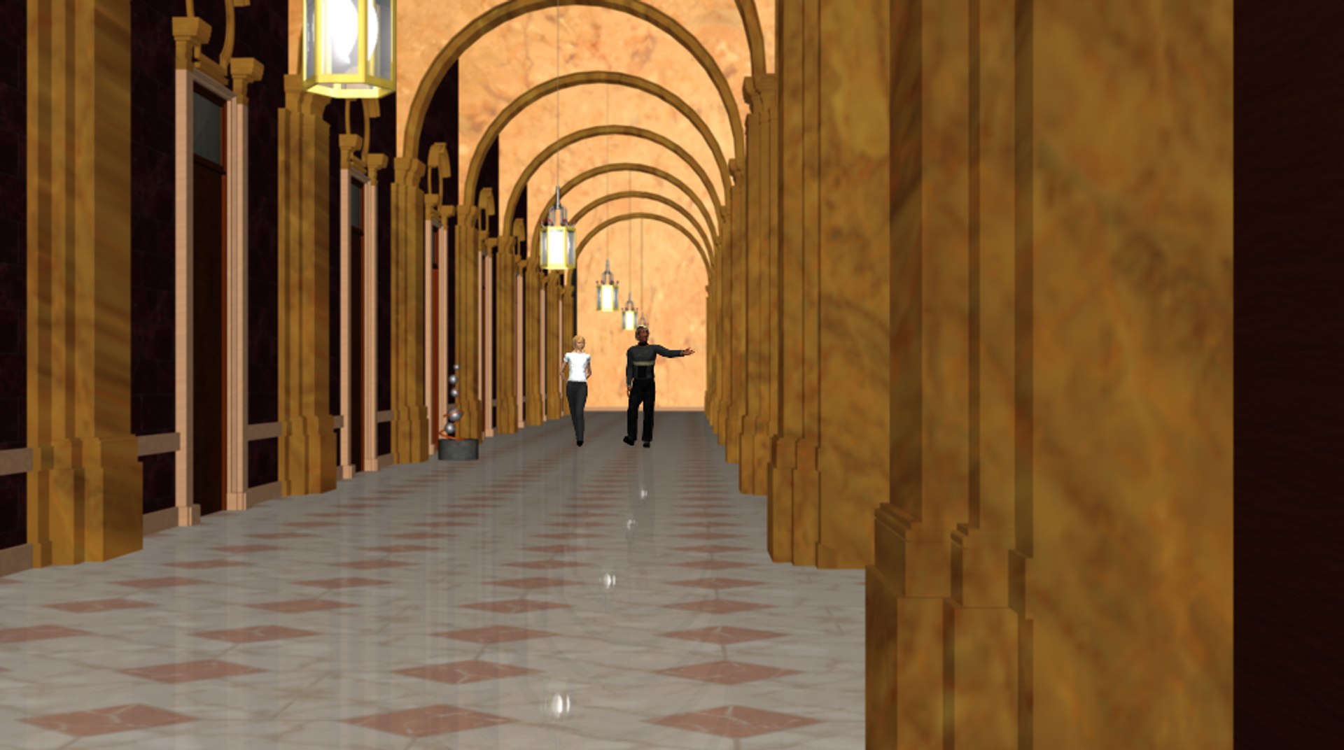 Castle Hallway 3d Obj