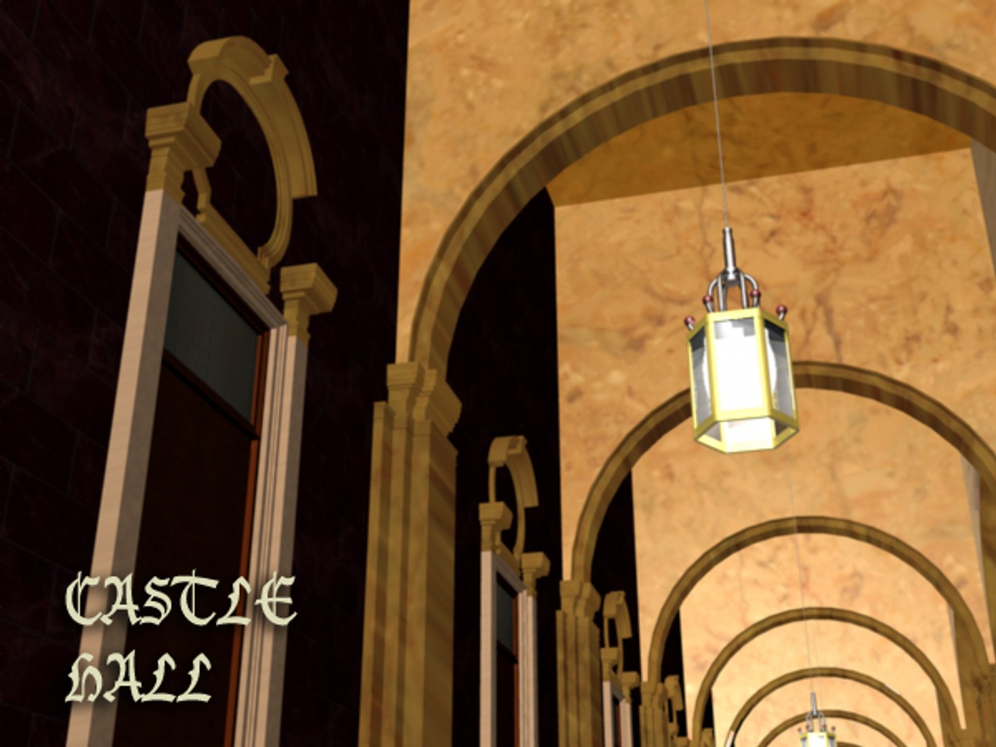 Castle Hallway 3d Obj