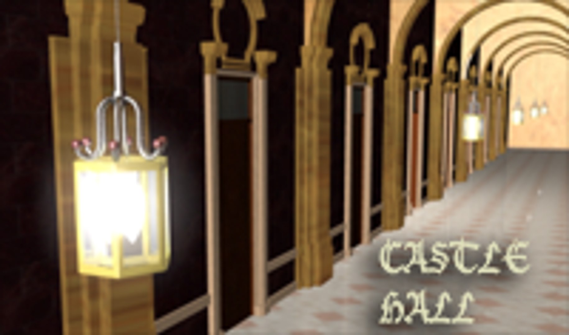 Castle Hallway 3d Obj