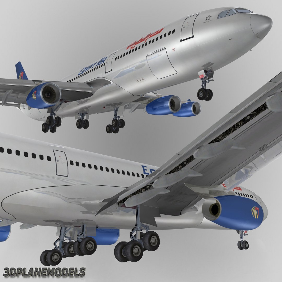 3d airbus a340-200 model