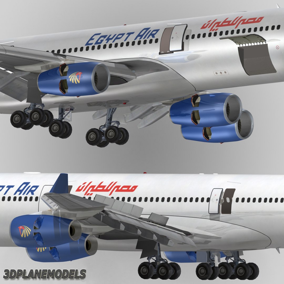 3d airbus a340-200 model