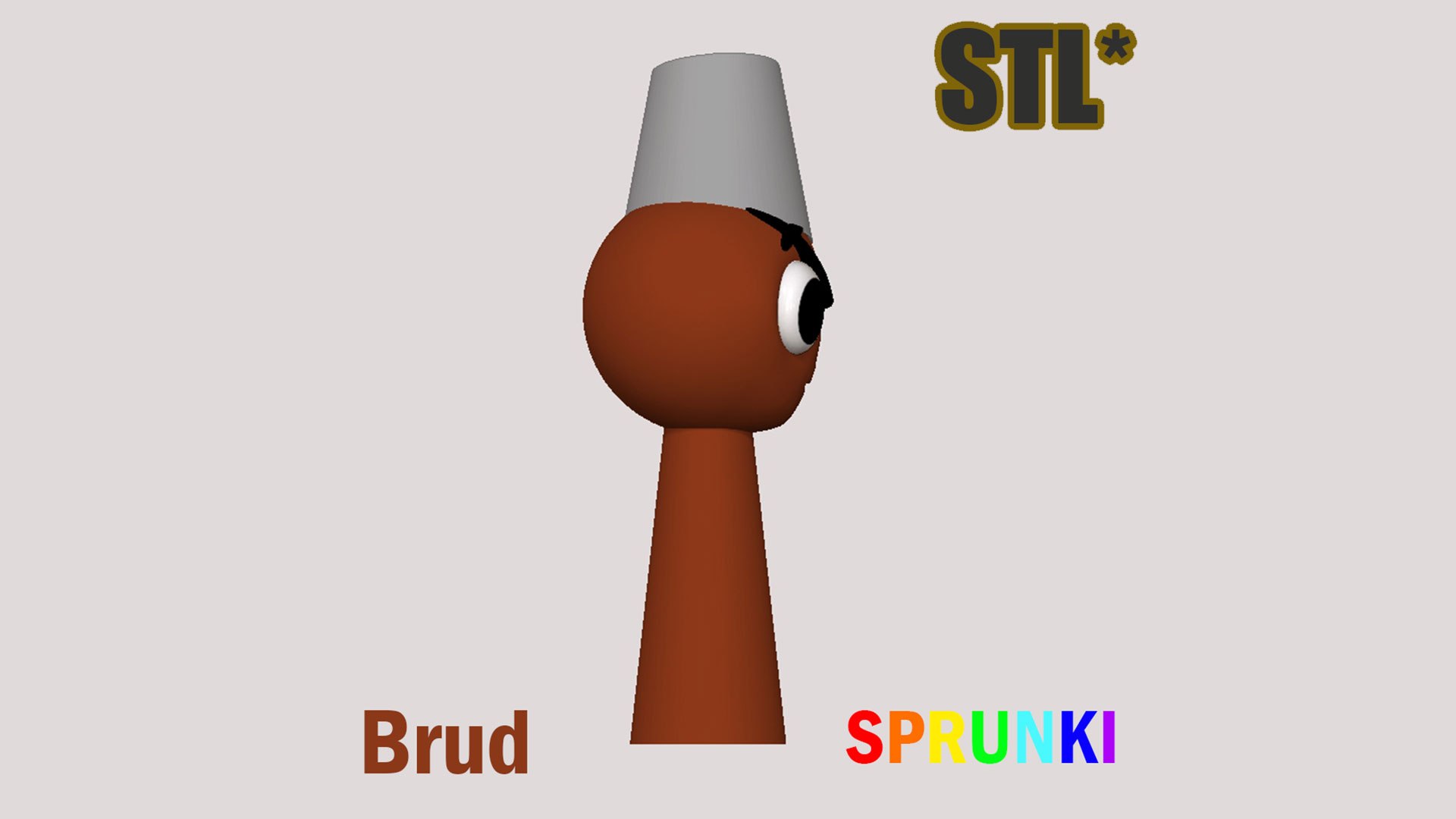 Sprunki Incredibox Brud Brown STL 3D Character Fanart 3D Model ...