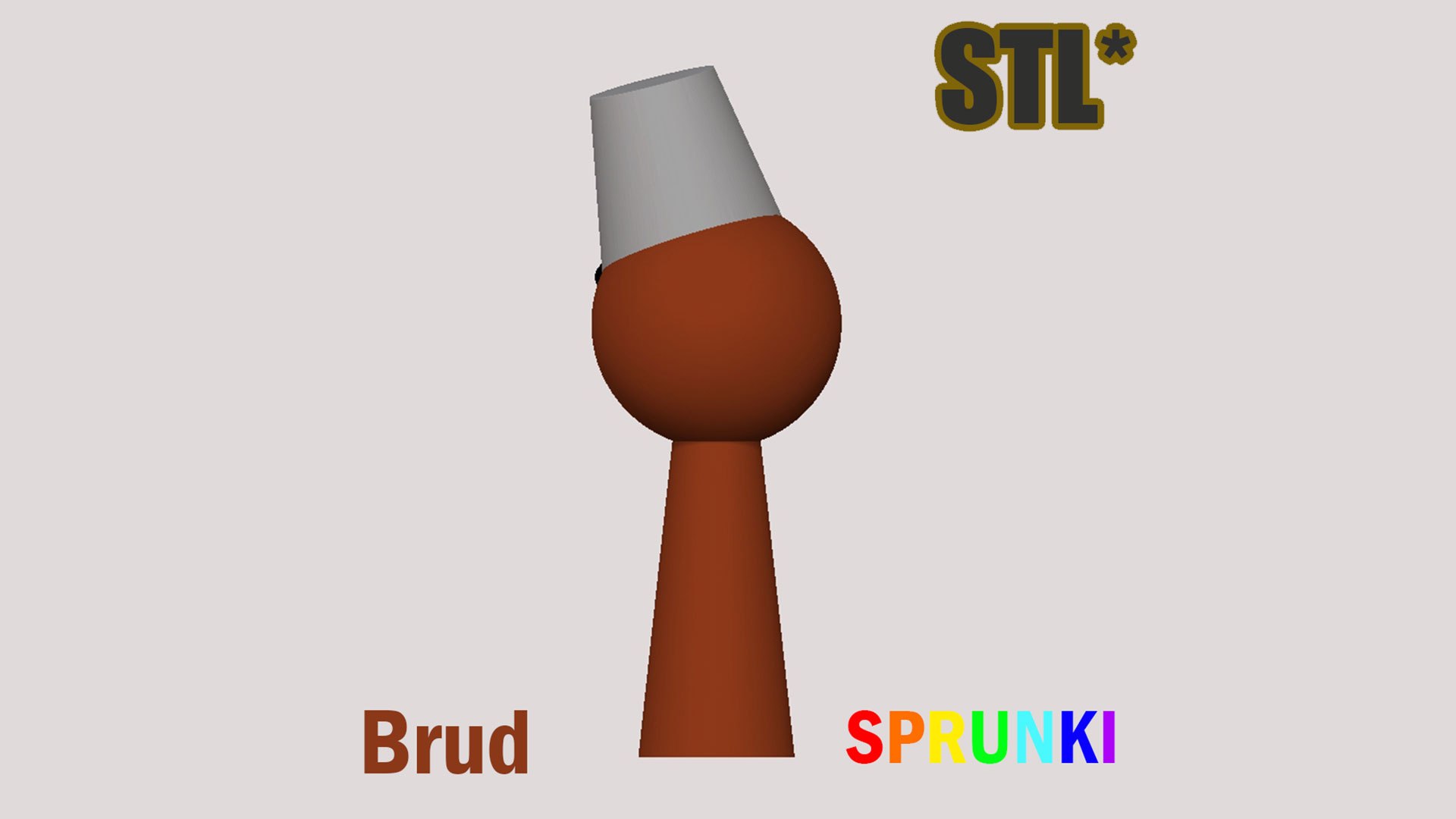 Sprunki Incredibox Brud Brown STL 3D Character Fanart 3D Model ...