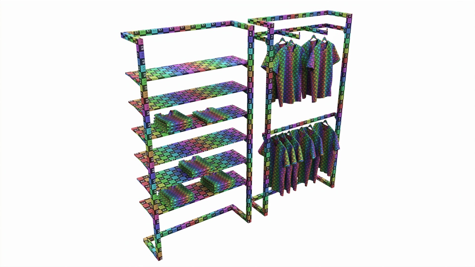3D Store Wall Display Frame System - TurboSquid 2226127