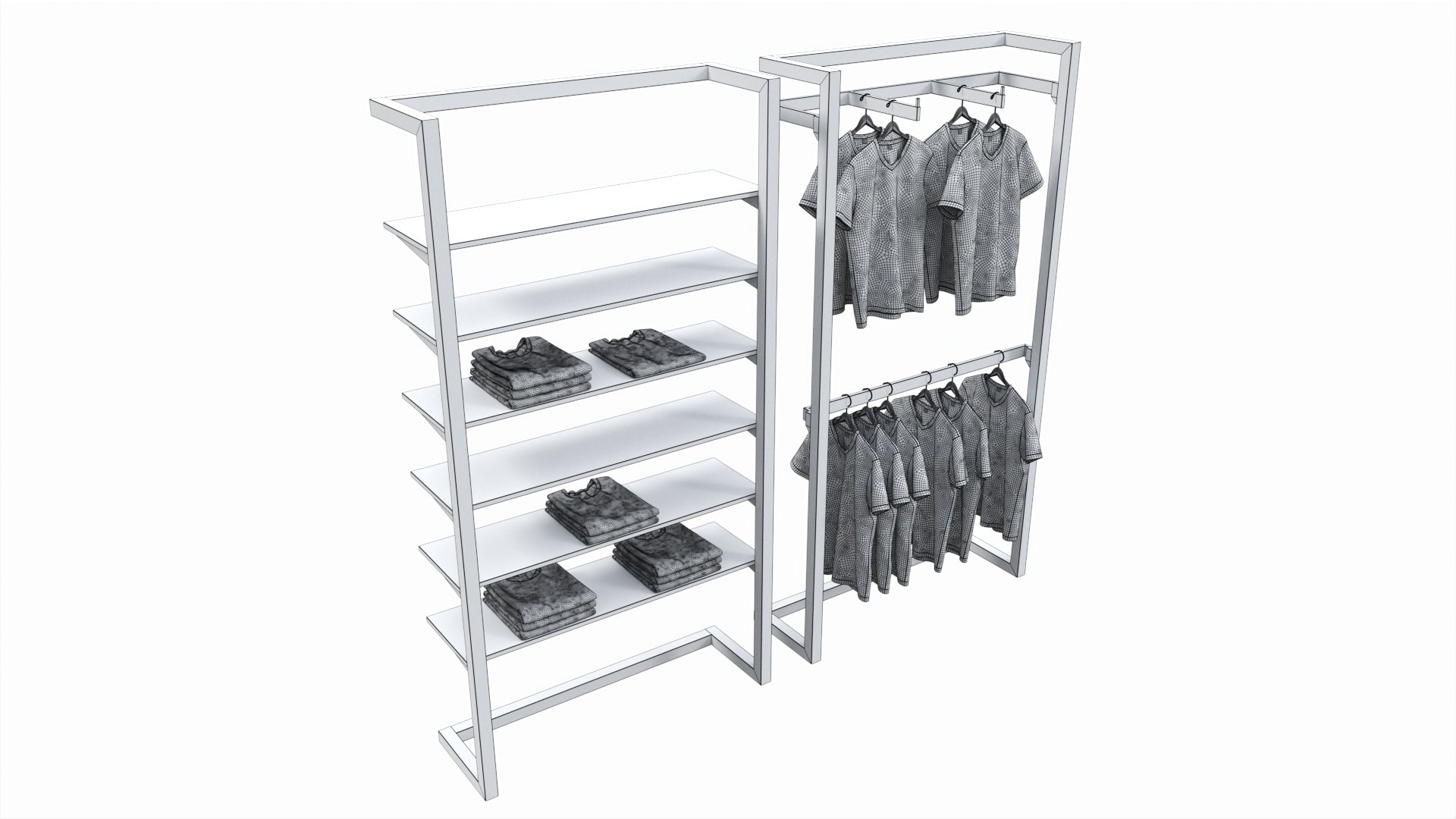 3D Store Wall Display Frame System - TurboSquid 2226127