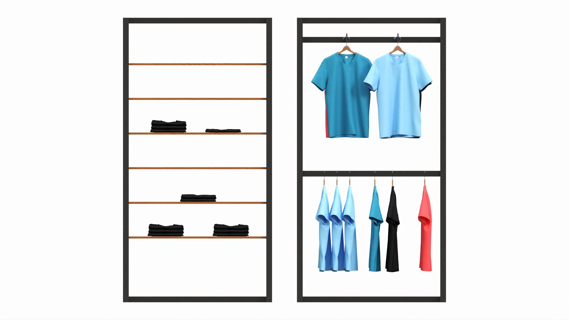 3D Store Wall Display Frame System - TurboSquid 2226127