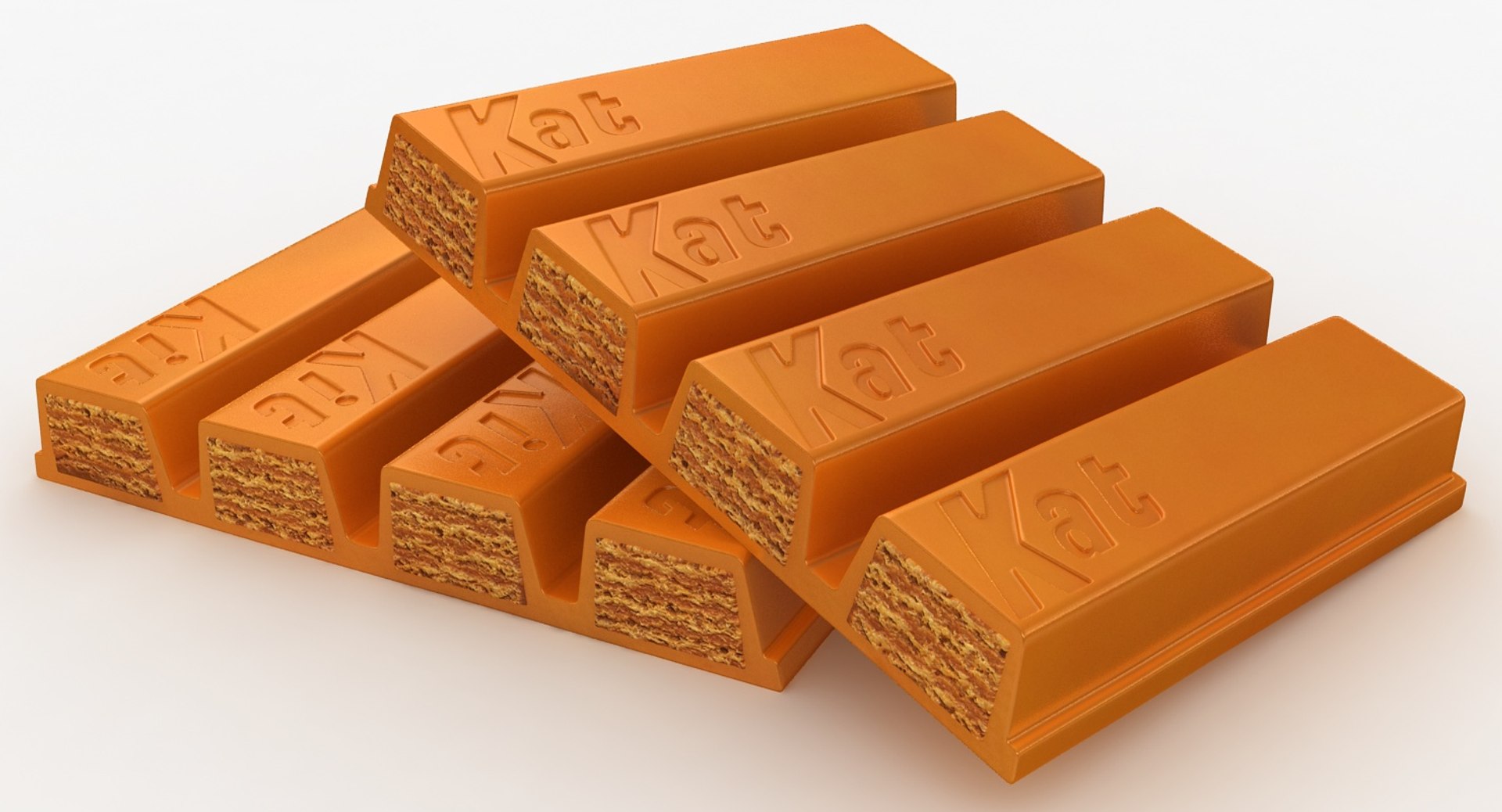 3d Realistic Broken Kit Kat