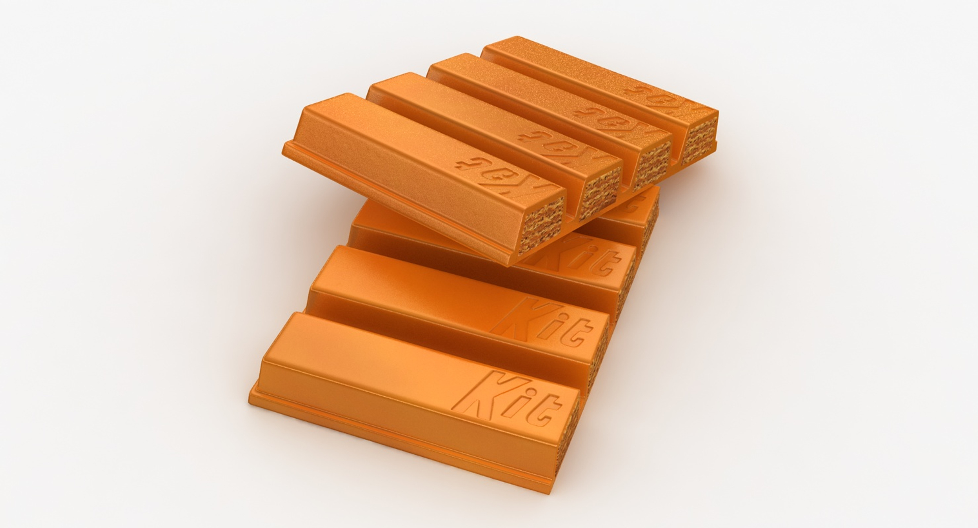 3d Realistic Broken Kit Kat