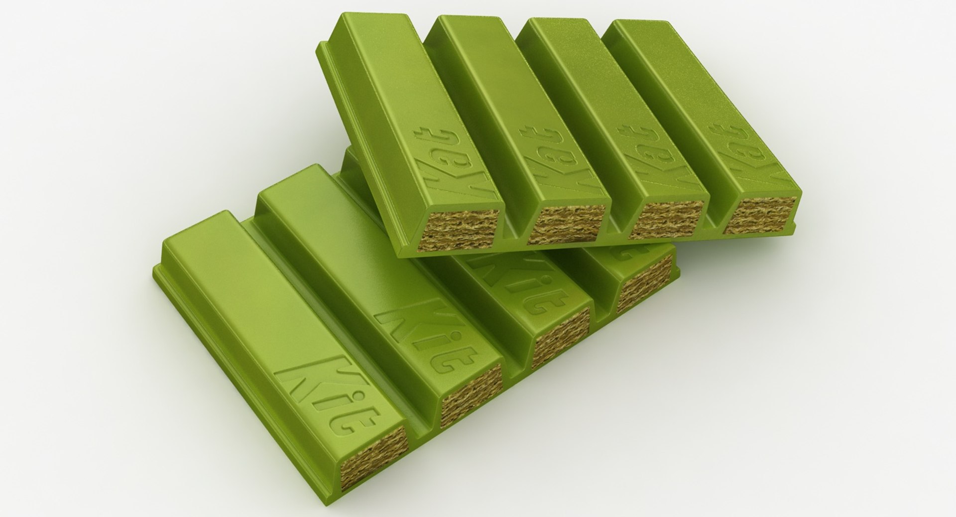 3d Realistic Broken Kit Kat