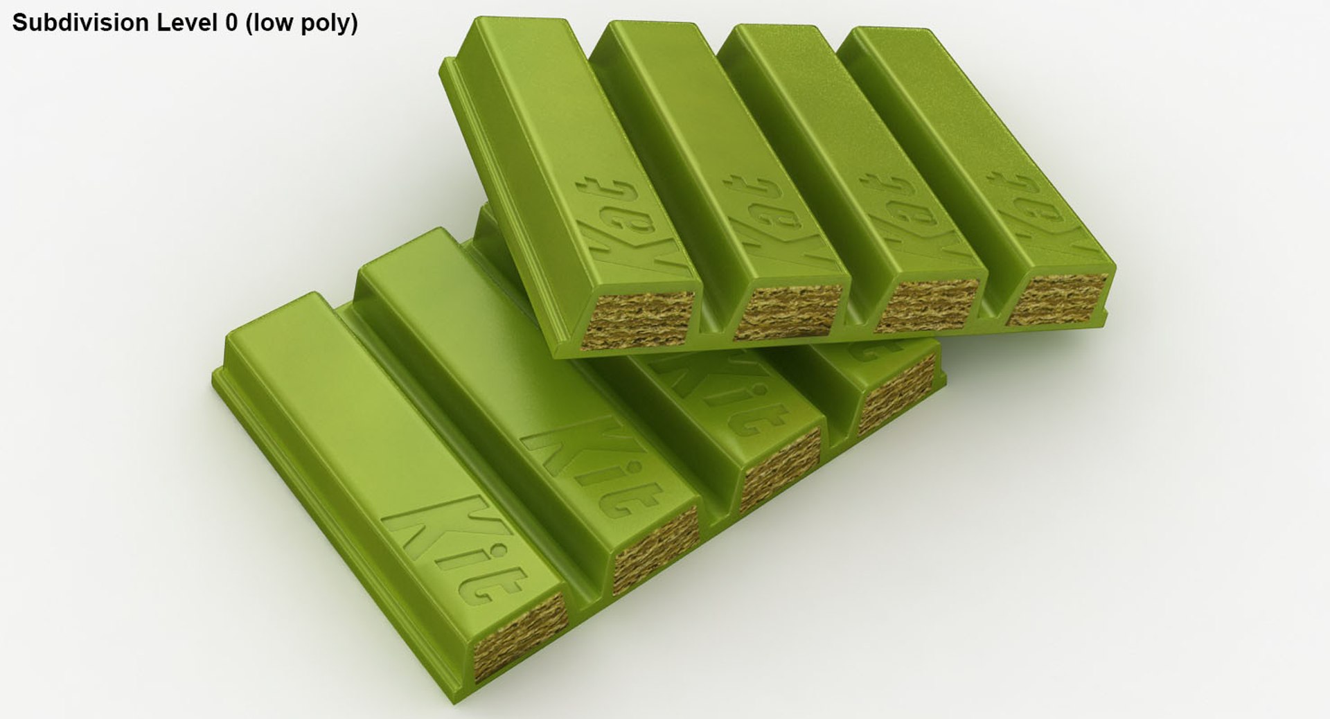 3d Realistic Broken Kit Kat