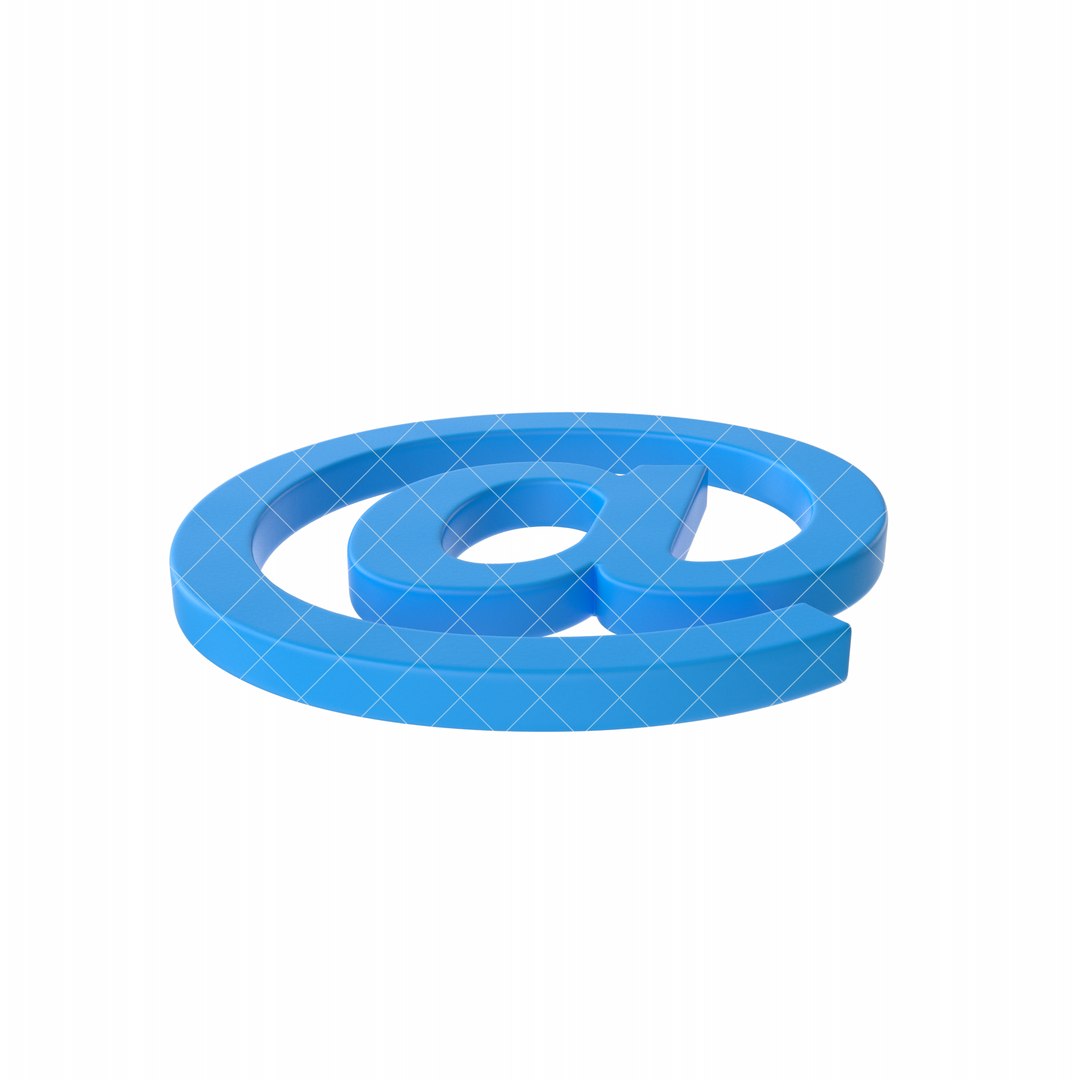 3D Blue AT Symbol Model - TurboSquid 2305790