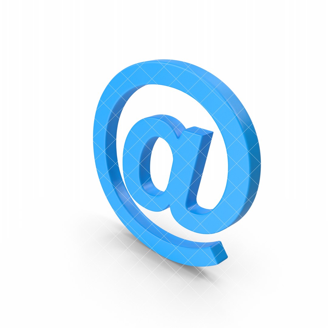 3D Blue AT Symbol Model - TurboSquid 2305790