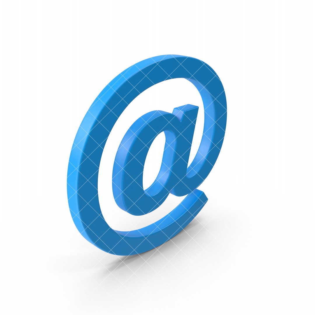 3D Blue AT Symbol Model - TurboSquid 2305790