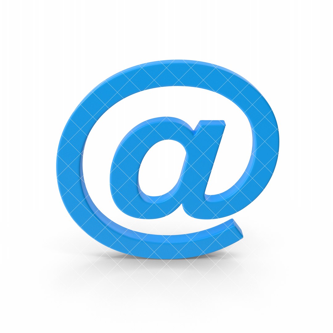 3D Blue AT Symbol Model - TurboSquid 2305790