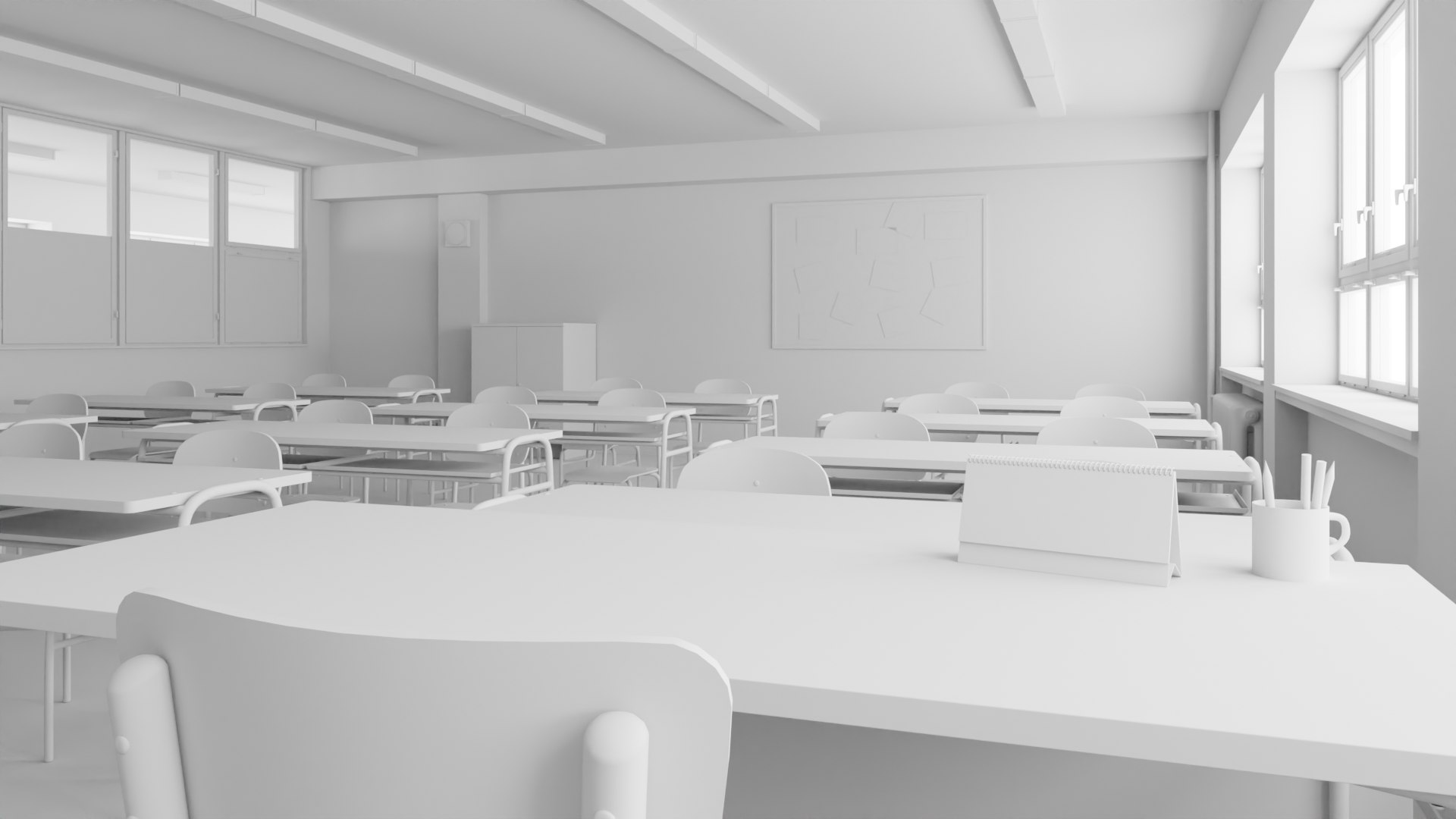 Soviet Era Classroom 3D Model - TurboSquid 2296312