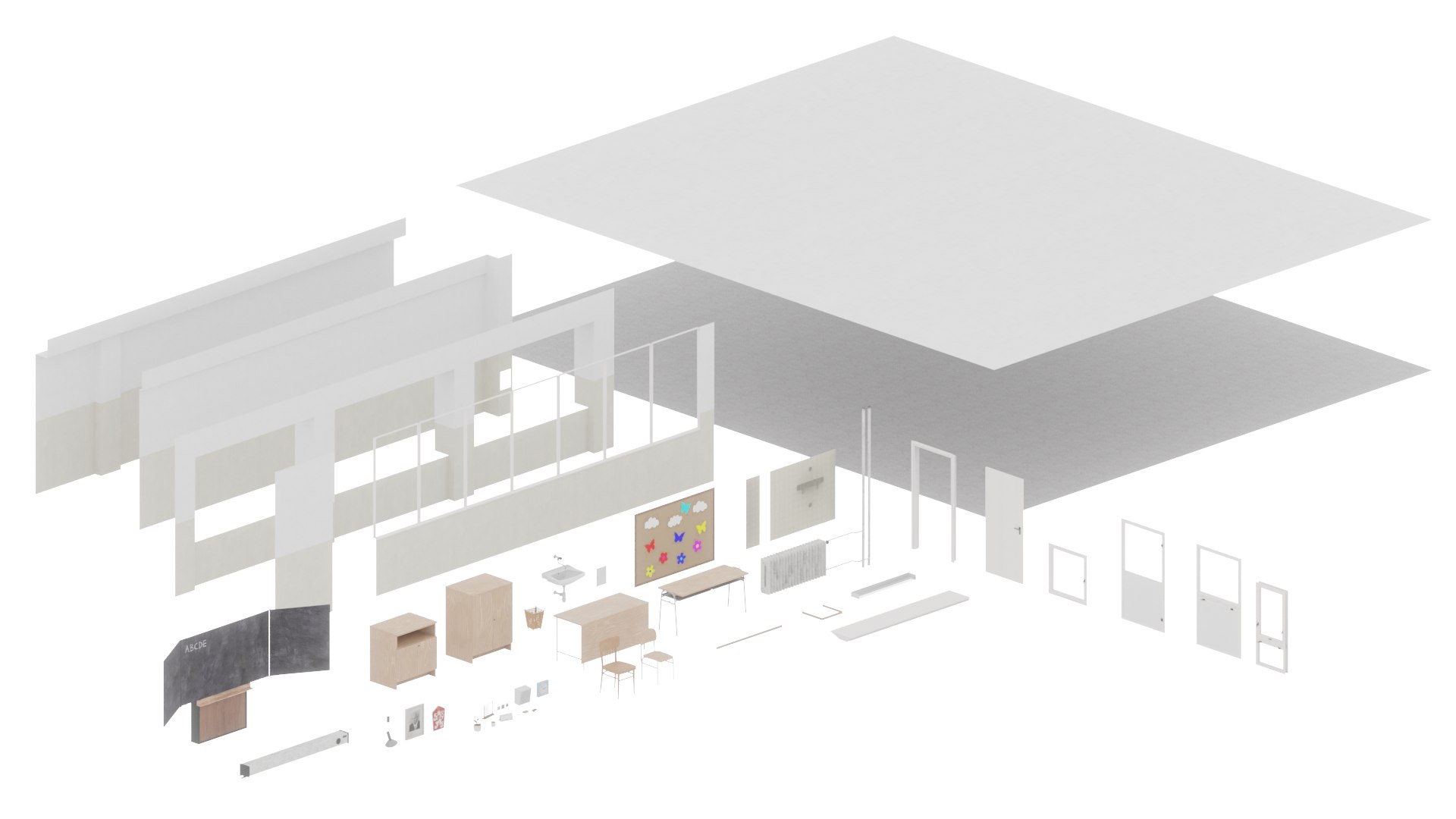 Soviet Era Classroom 3D Model - TurboSquid 2296312