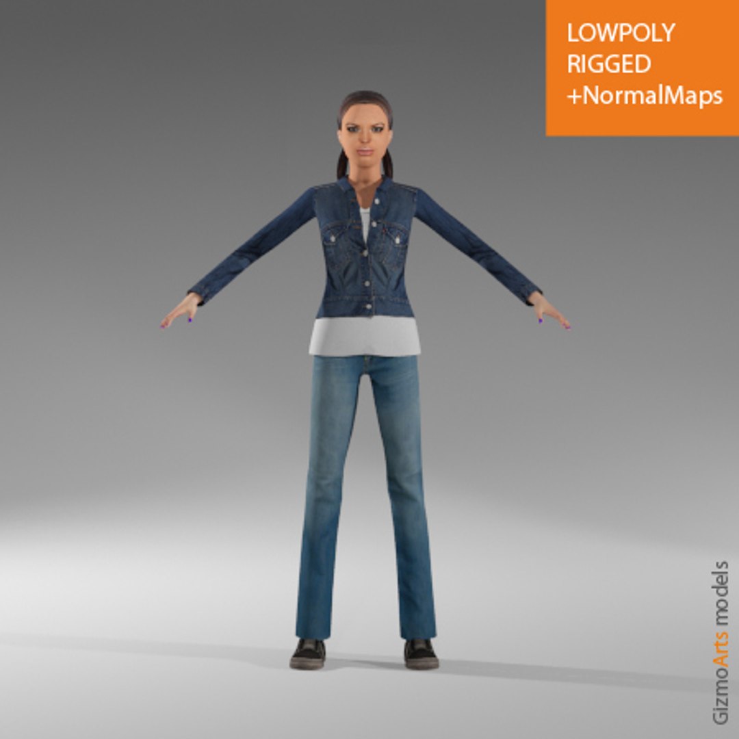 3d normal rigged characters model