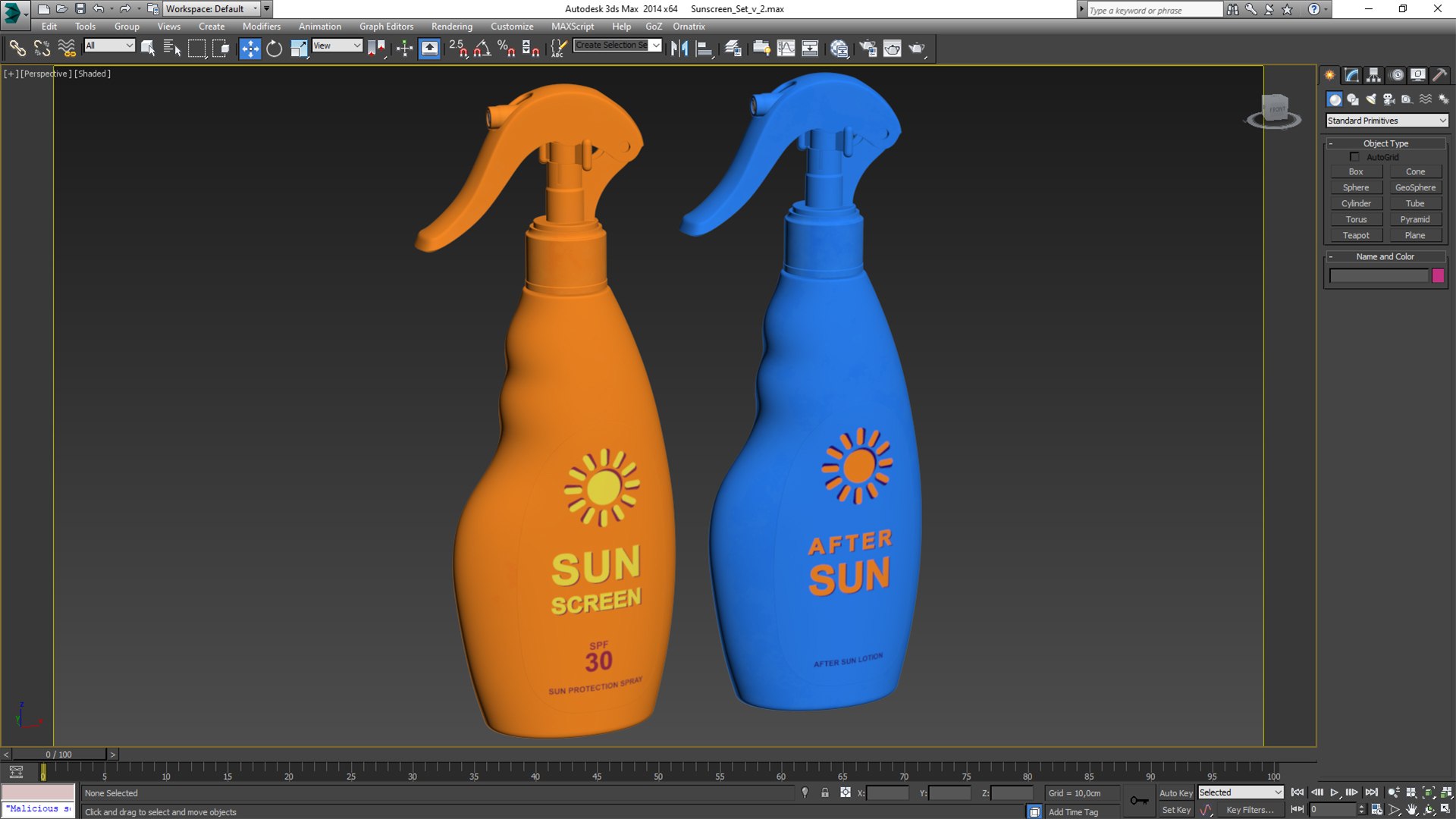 3D sunscreen set v 2 - TurboSquid 1611655
