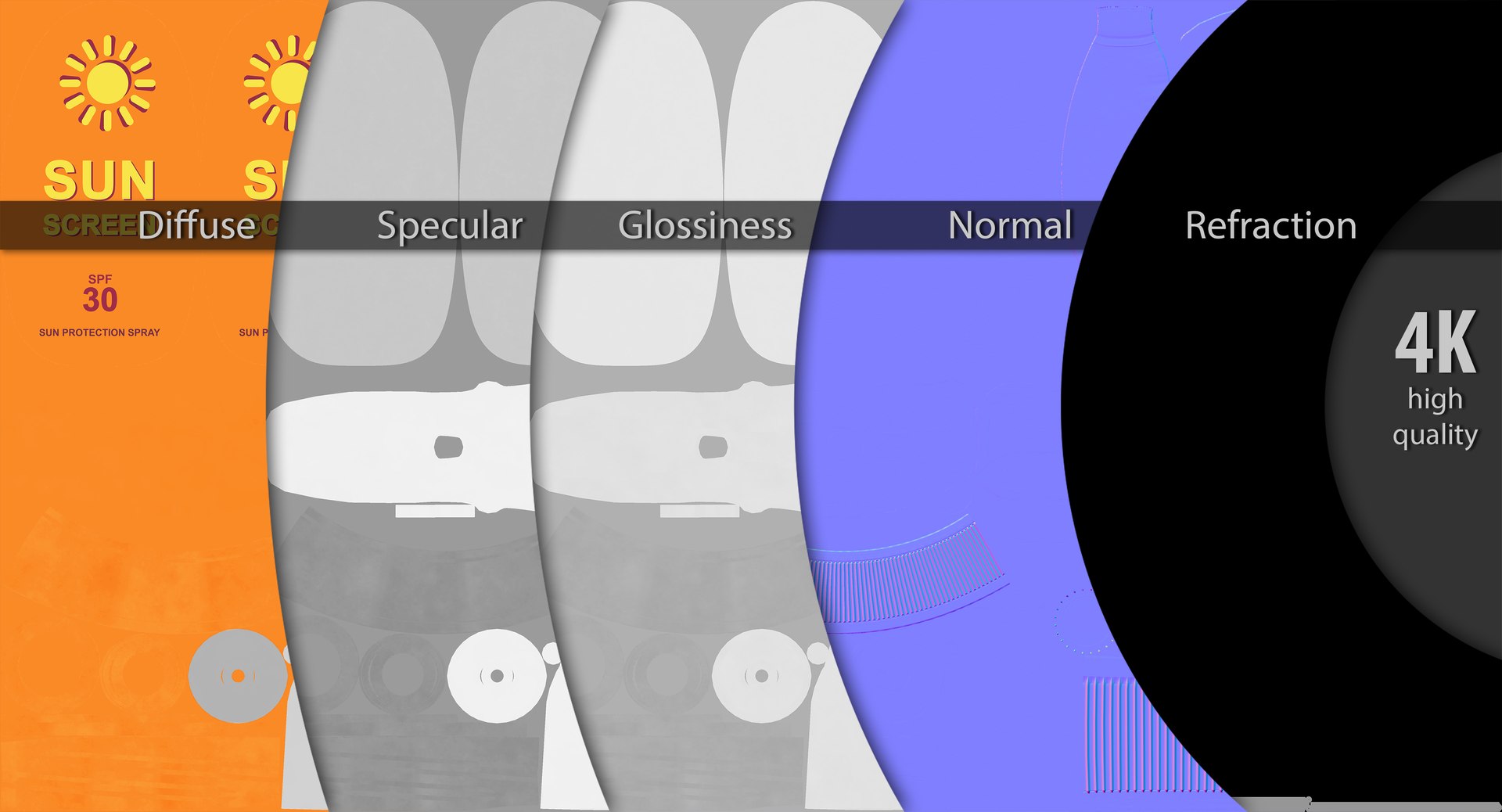 3D sunscreen set v 2 - TurboSquid 1611655