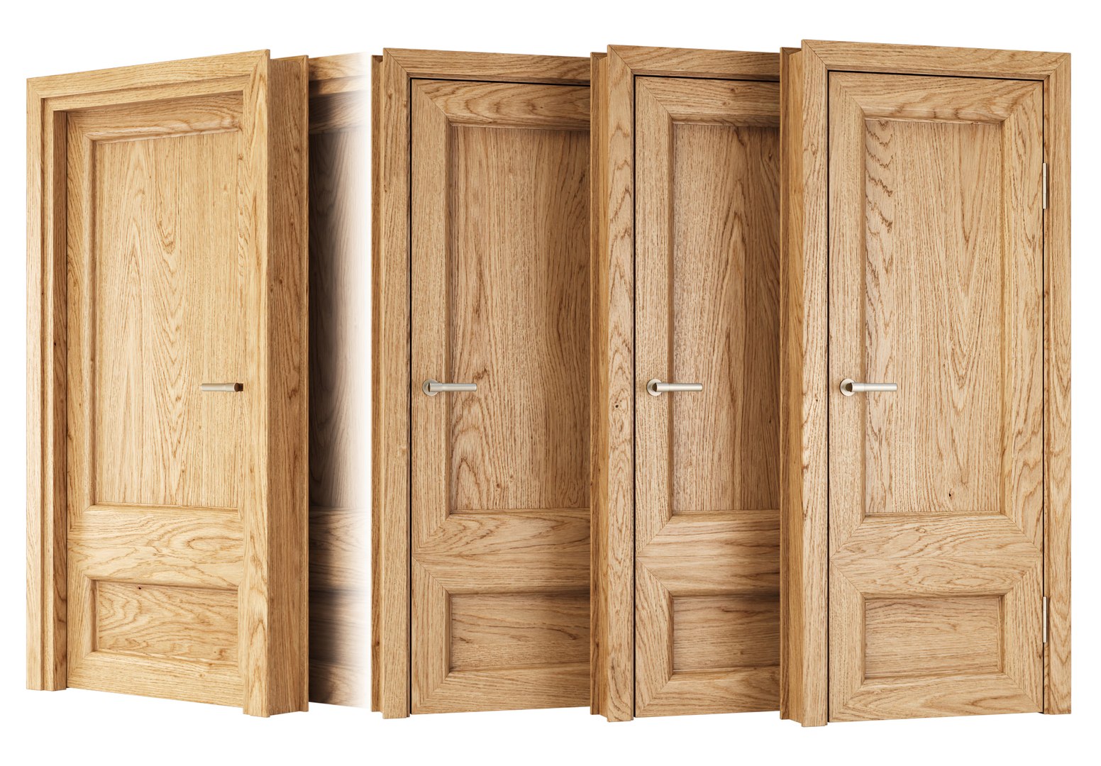 Interior And Exterior Wooden Door Set V4 3D Model - TurboSquid 2042716