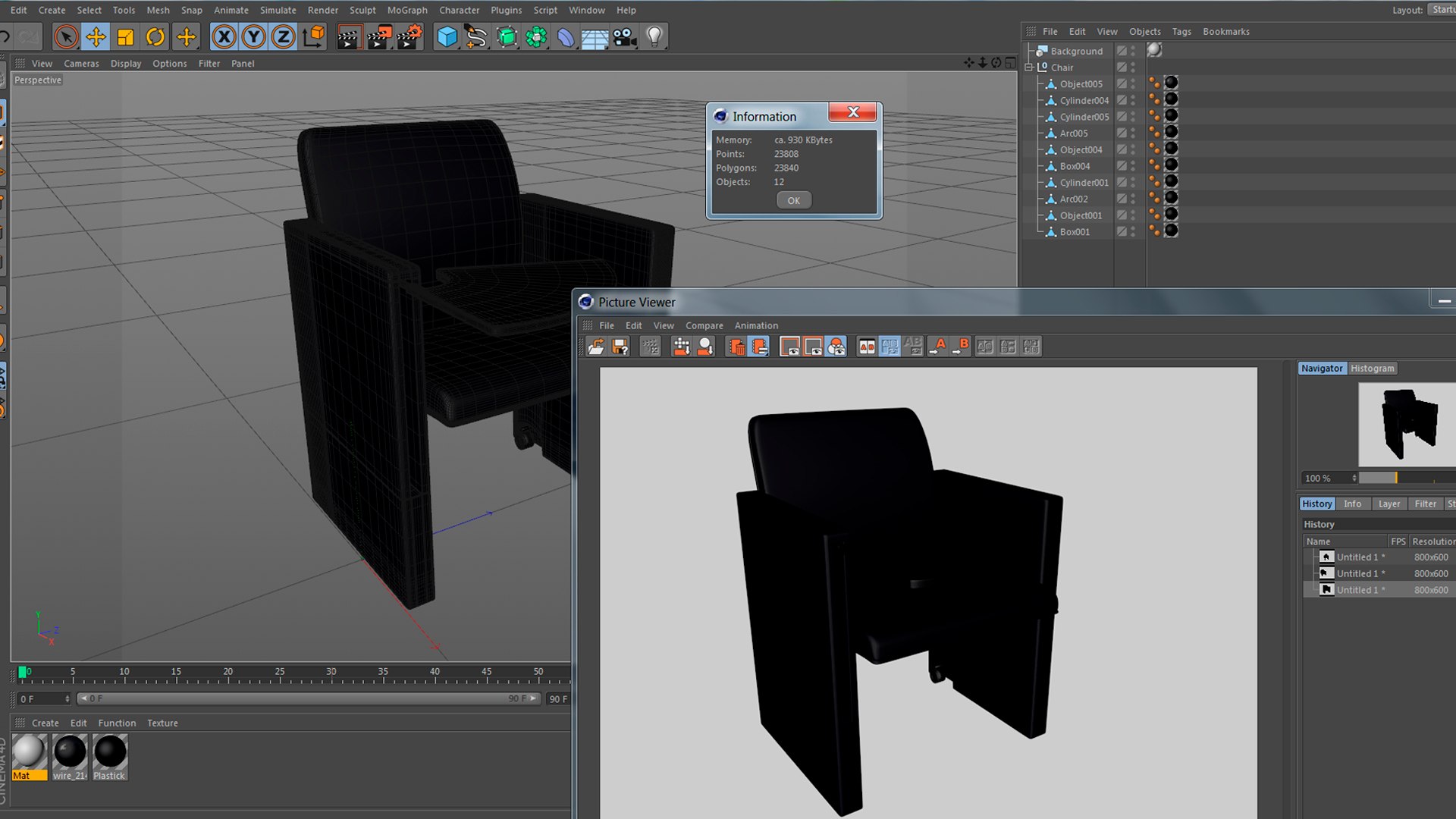 Mobile Chair Table 3d Model