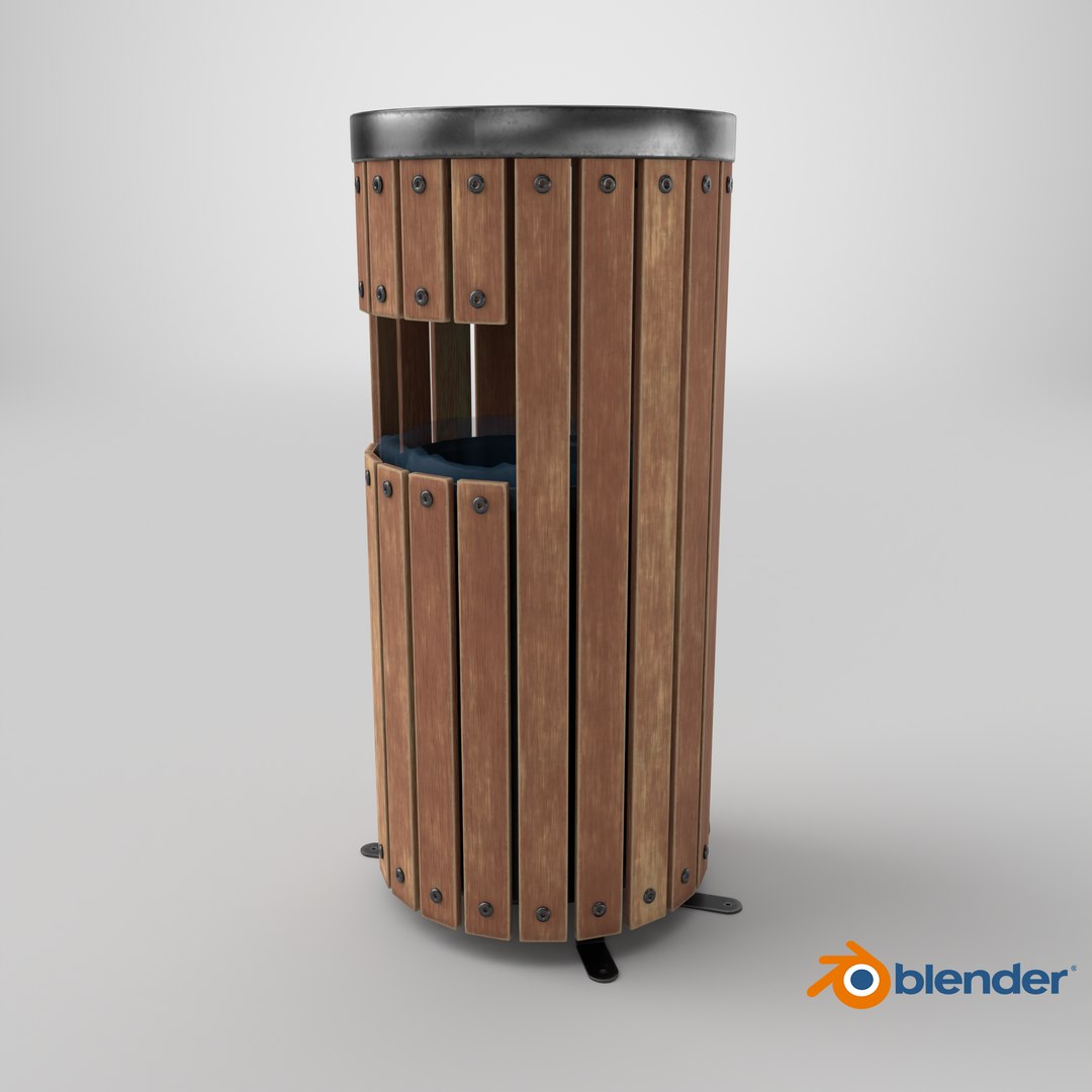 Modern Timber Street Bin Vol 09 - 4K Textures Game-Ready PBR 3D ...