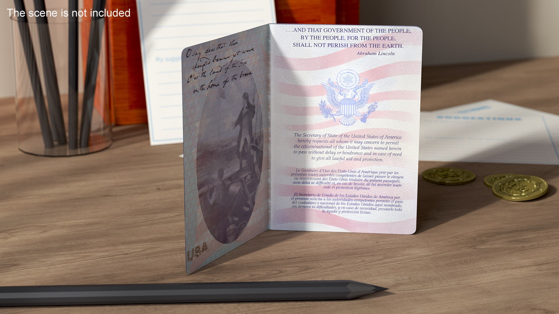 3D United States Passport Open Cover - TurboSquid 2217952