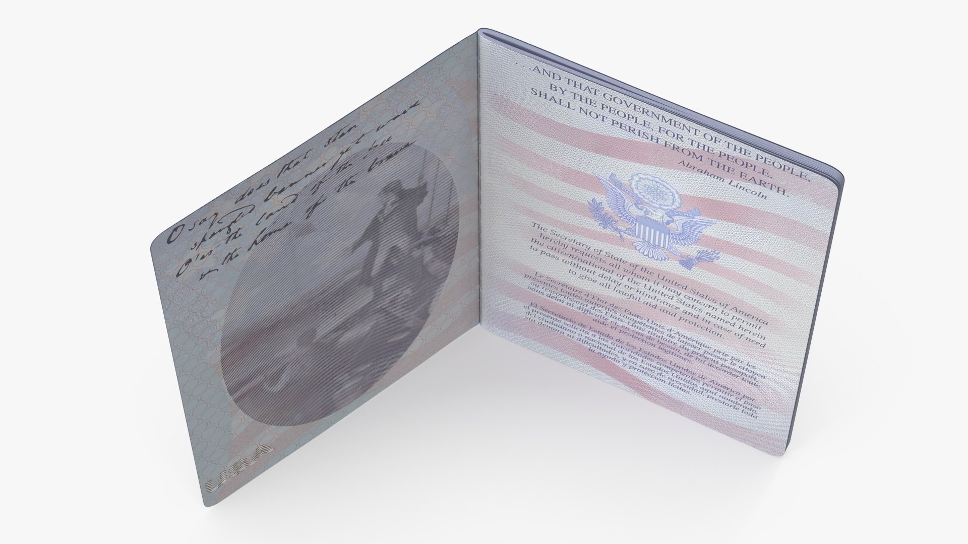 3D United States Passport Open Cover - TurboSquid 2217952