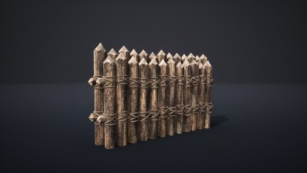 3D PALISADE BARRIER BARRICADE WALL MEDIEVAL VILLAGE FORT COLLECTION ...