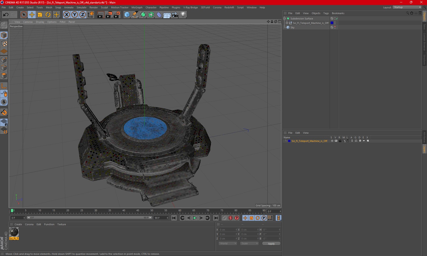 Sci Fi Teleport Machine Is Off 3D Model - TurboSquid 2236579