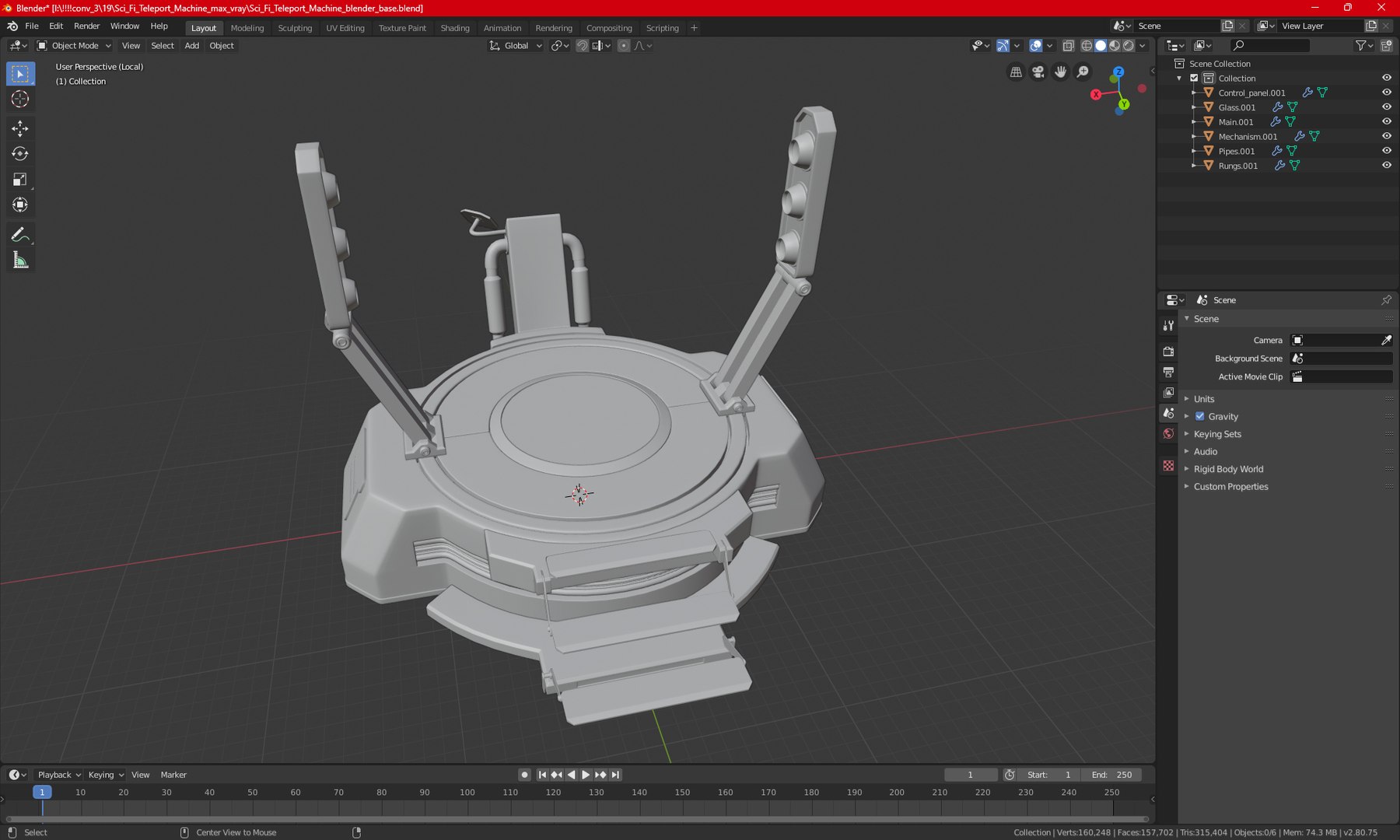 Sci Fi Teleport Machine Is Off 3D Model - TurboSquid 2236579