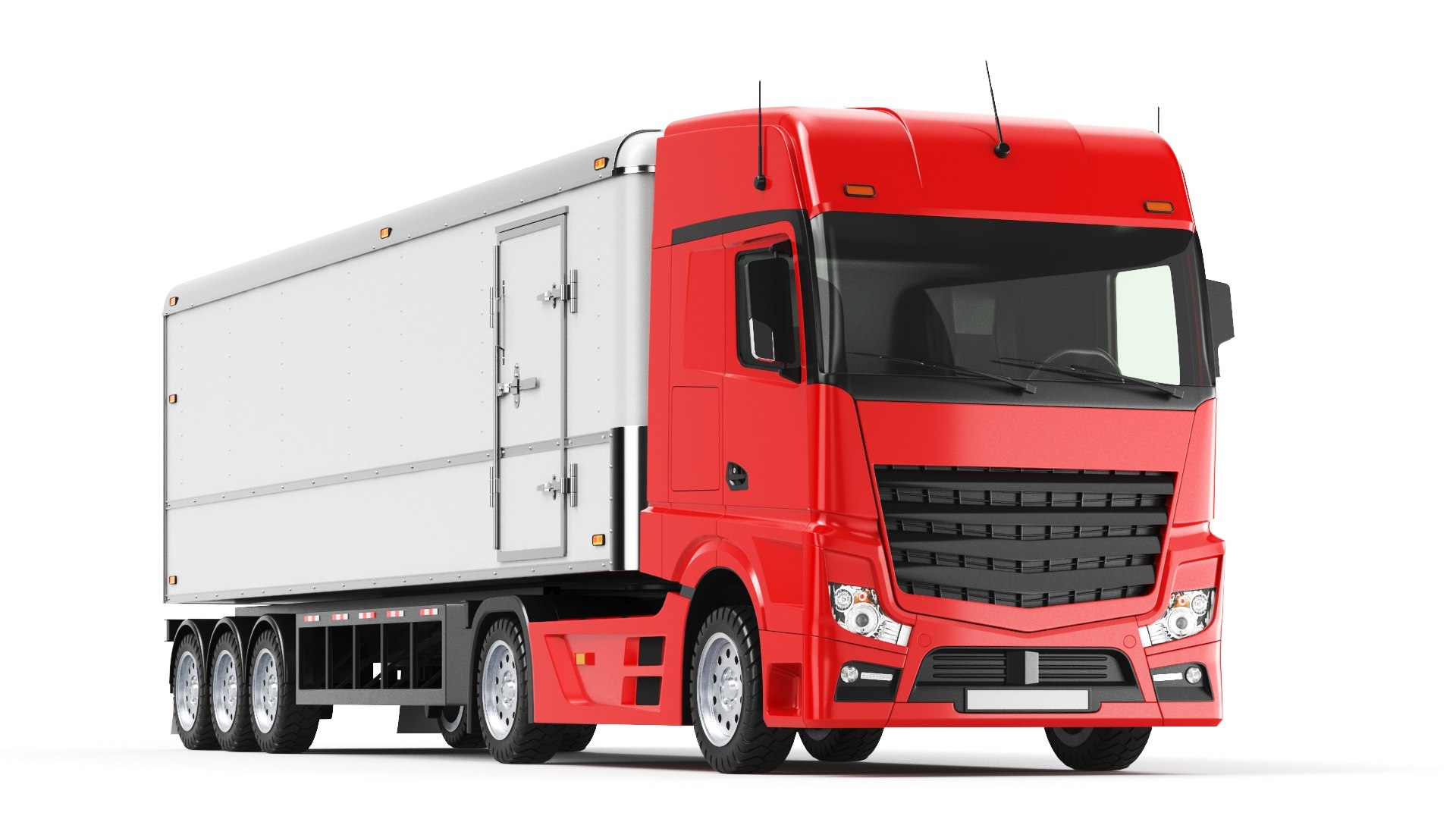 3D Detailed Transporter Box Truck Red Model - TurboSquid 2290139