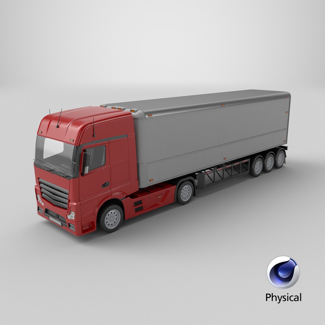 3D Detailed Transporter Box Truck Red Model - TurboSquid 2290139