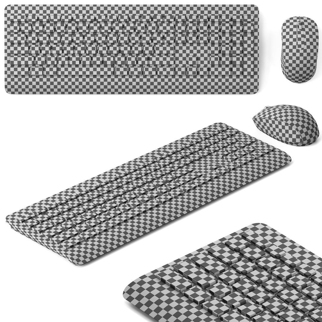 Microsoft Keyboard Mouse 3D Model - TurboSquid 1689619