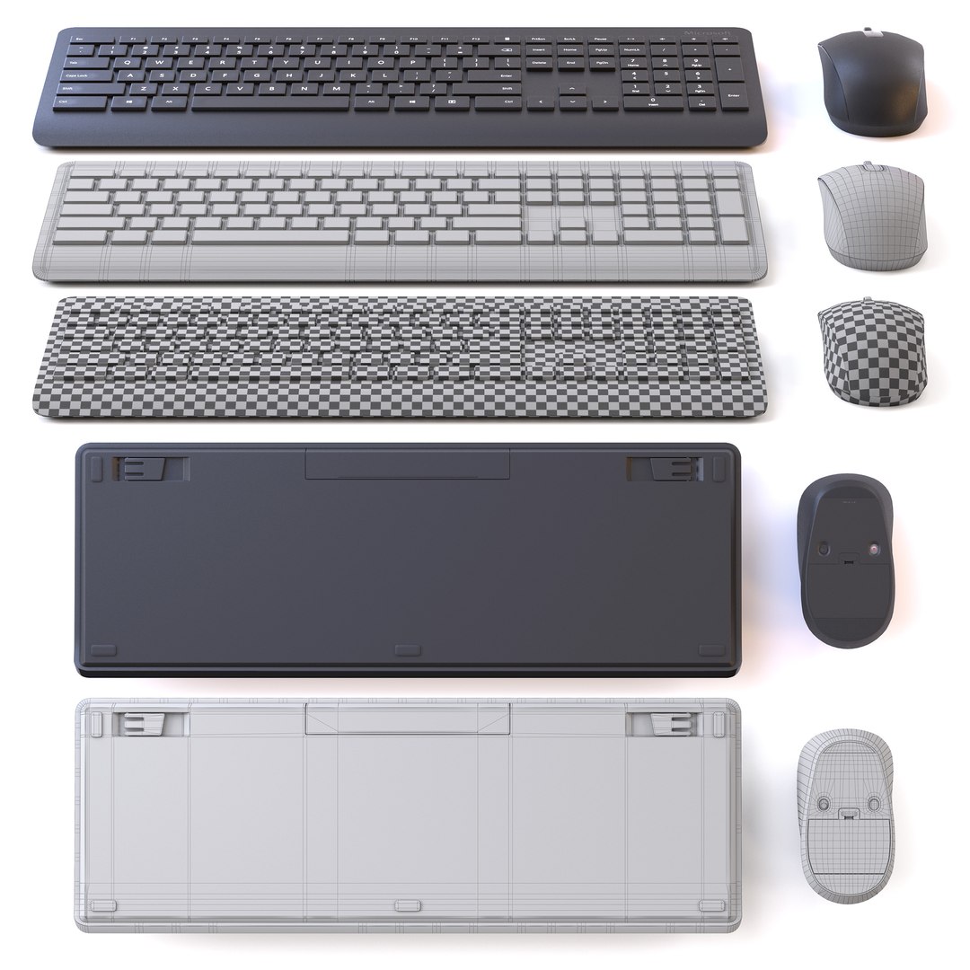 Microsoft Keyboard Mouse 3D Model - TurboSquid 1689619