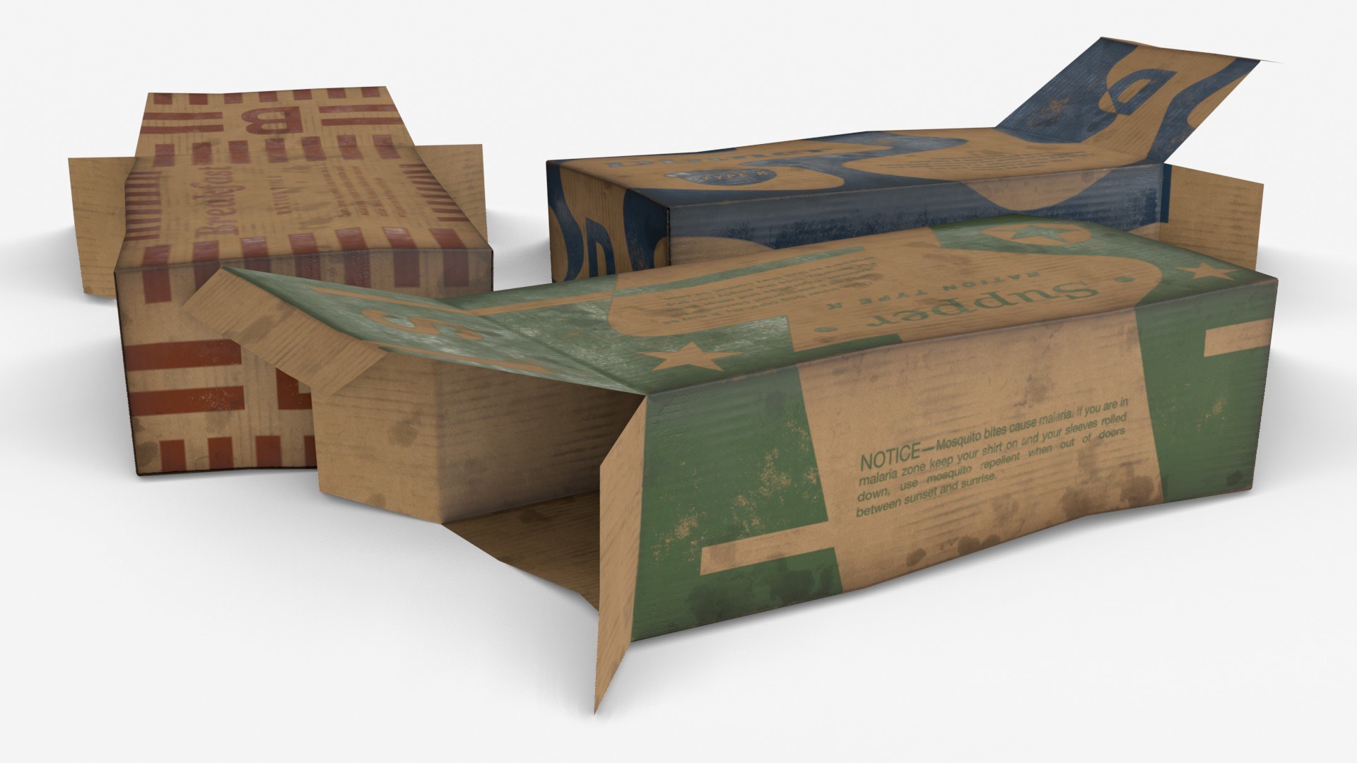 Army K-rations Boxes End 3D Model - TurboSquid 1535481