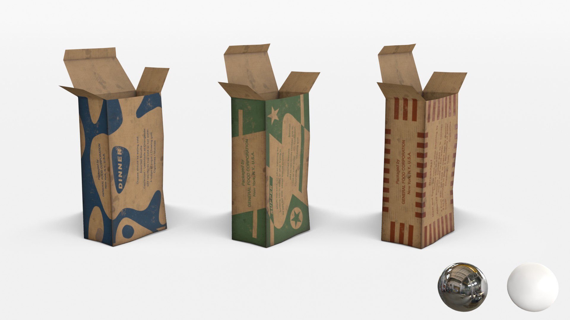 Army K-rations Boxes End 3D Model - TurboSquid 1535481