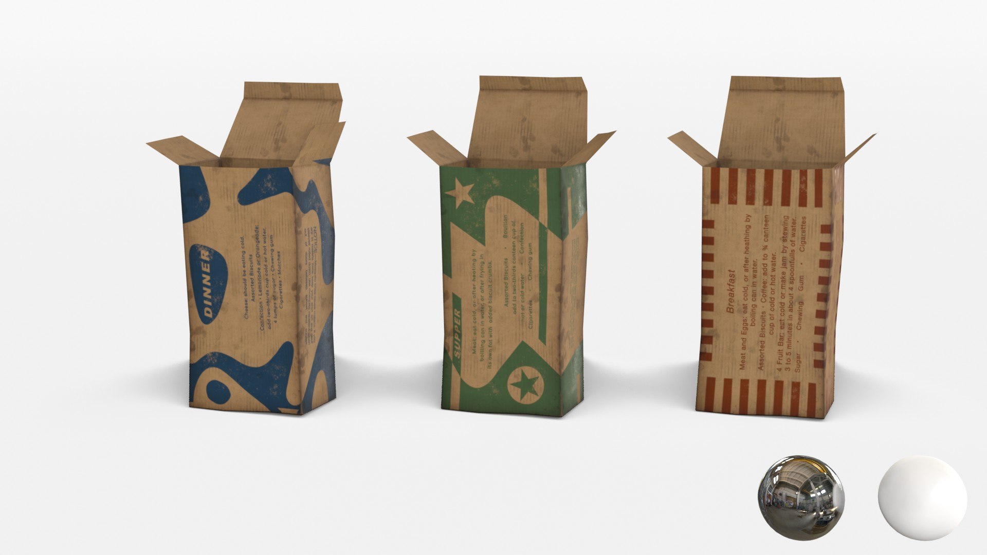 Army K-rations Boxes End 3D Model - TurboSquid 1535481