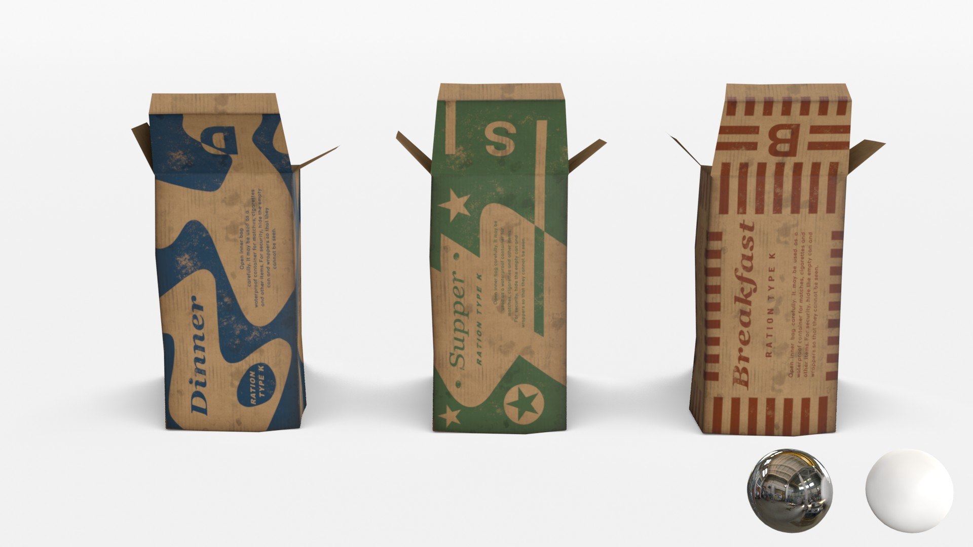 Army K-rations Boxes End 3D Model - TurboSquid 1535481