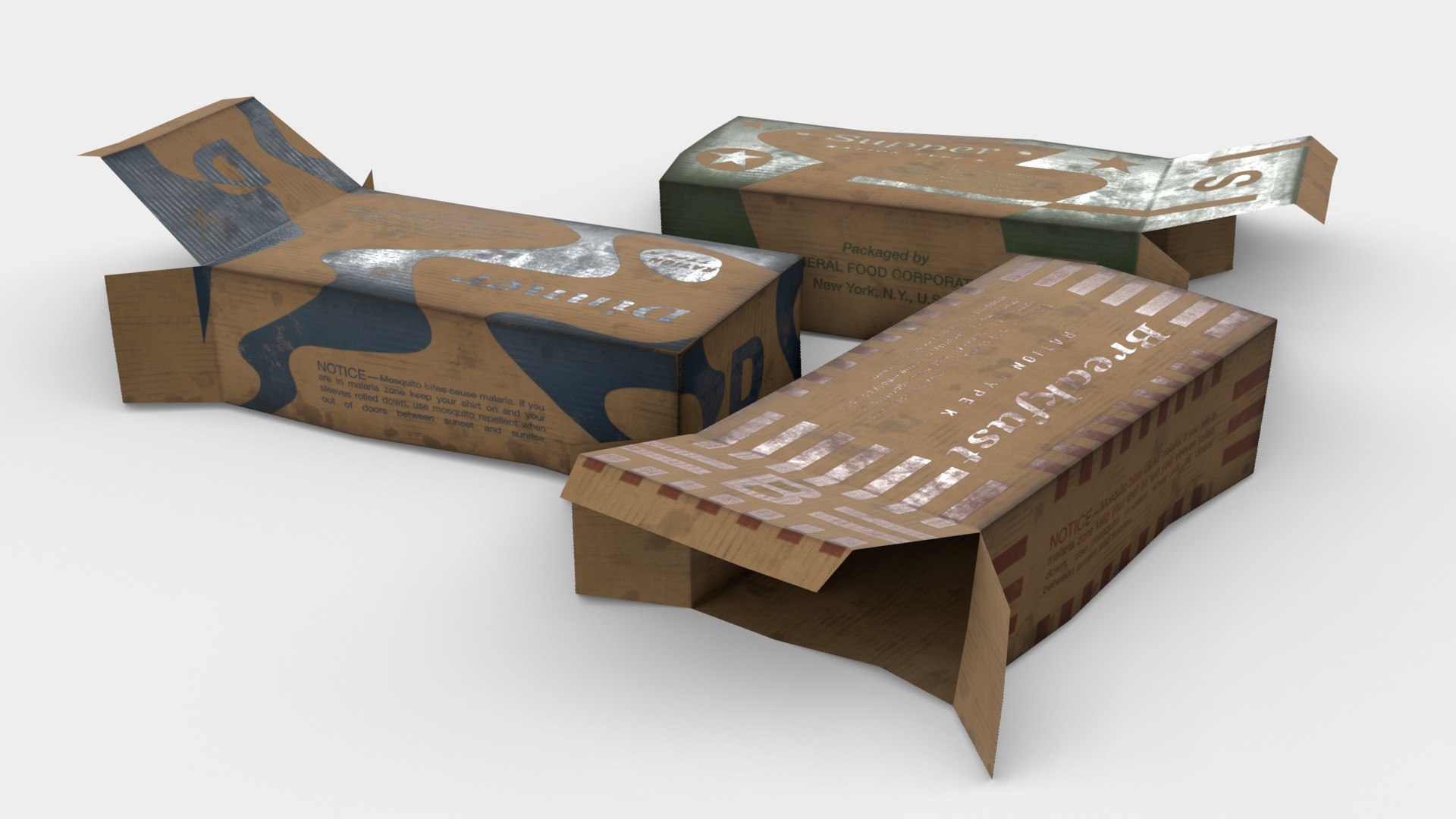 Army K-rations Boxes End 3D Model - TurboSquid 1535481