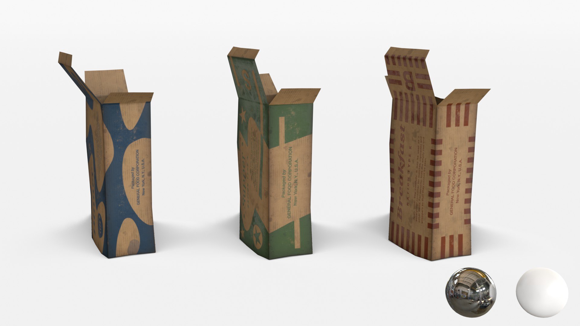 Army K-rations Boxes End 3D Model - TurboSquid 1535481
