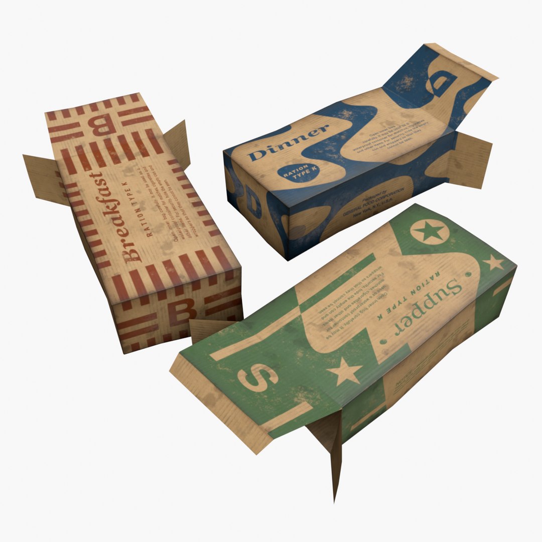 Army k-rations boxes end 3D model - TurboSquid 1535481