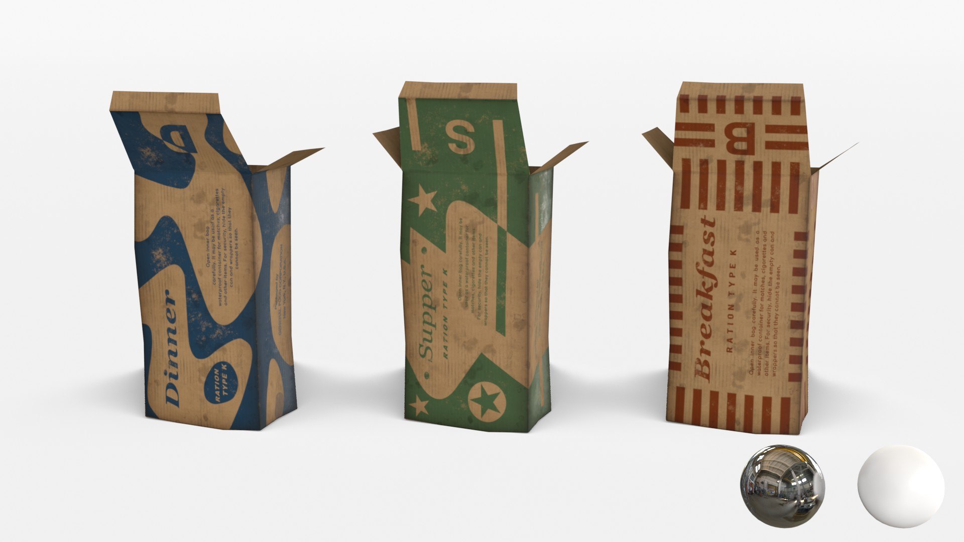 Army K-rations Boxes End 3D Model - TurboSquid 1535481