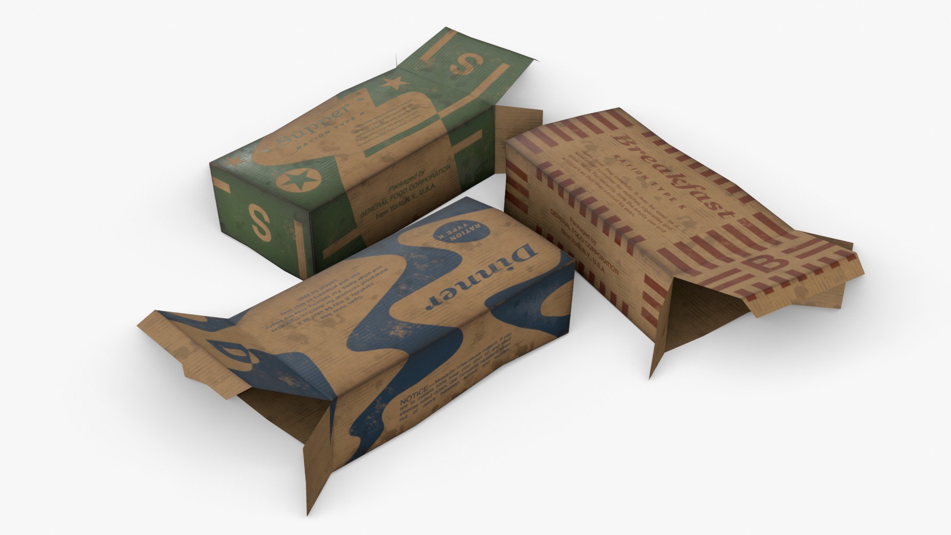 Army K-rations Boxes End 3D Model - TurboSquid 1535481
