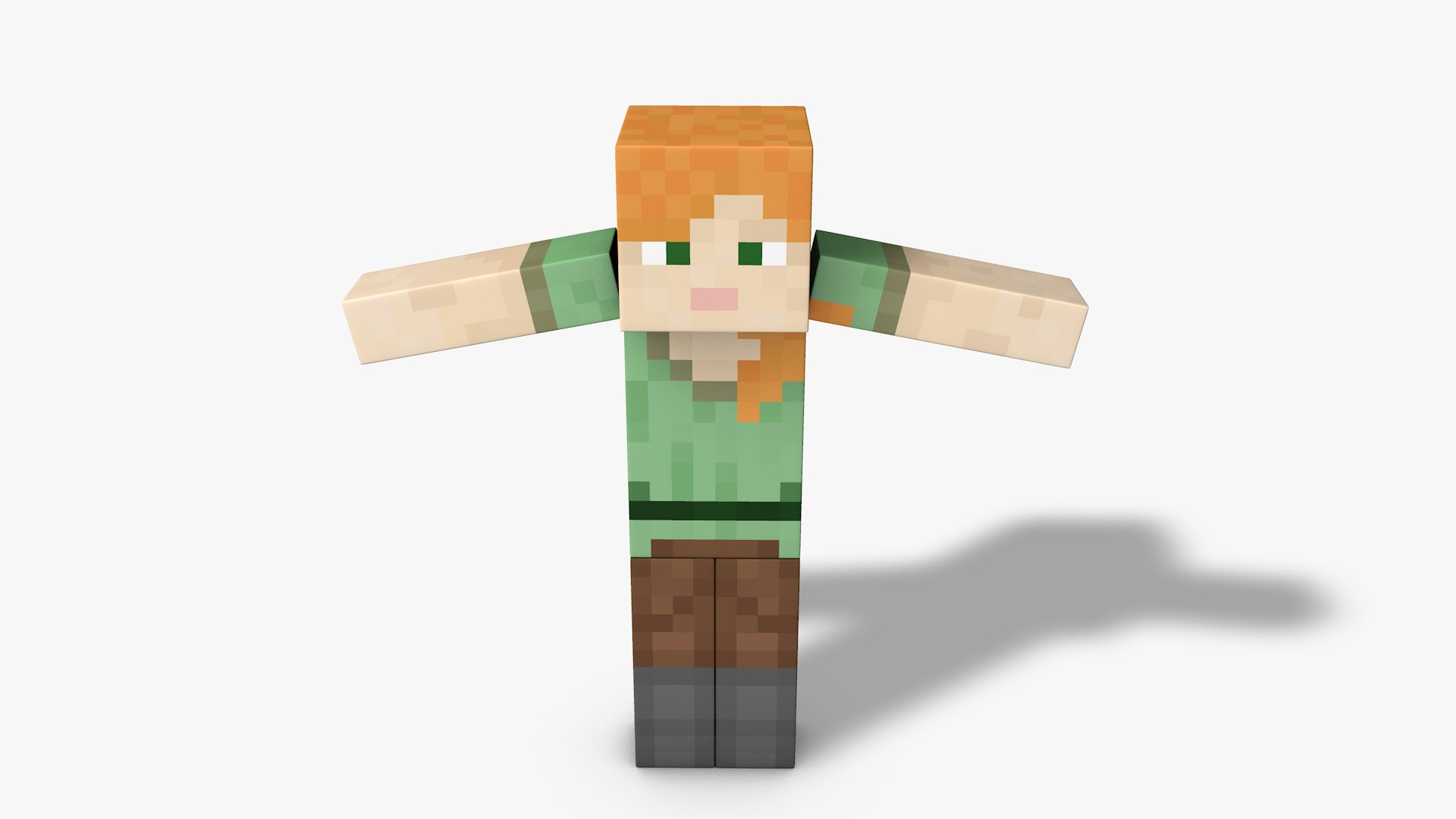 Alex Minecraft - Mixamo Animatable - Use Your Own Skin 3D - TurboSquid ...