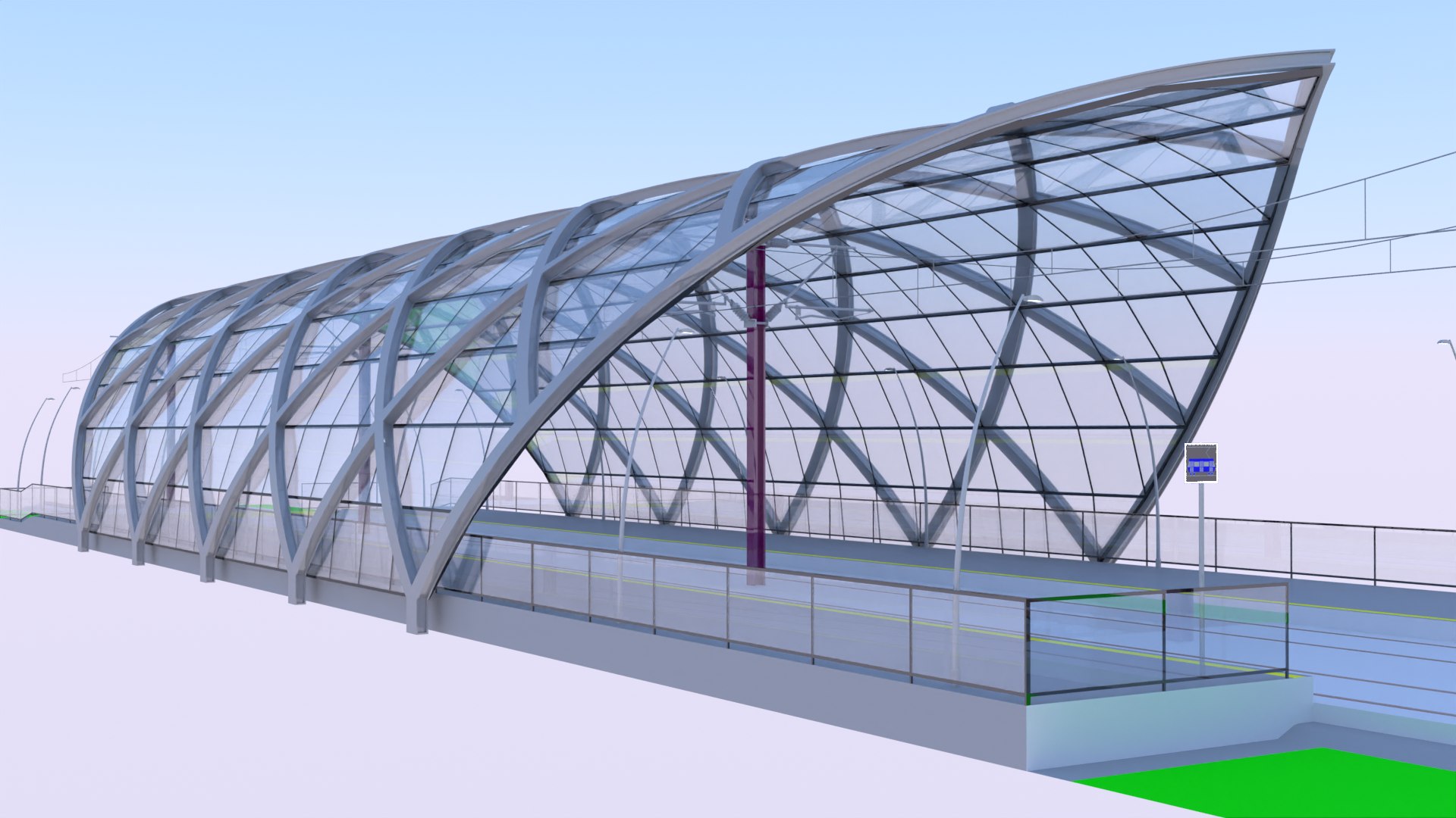 3D Tram Stop III Model - TurboSquid 2245533