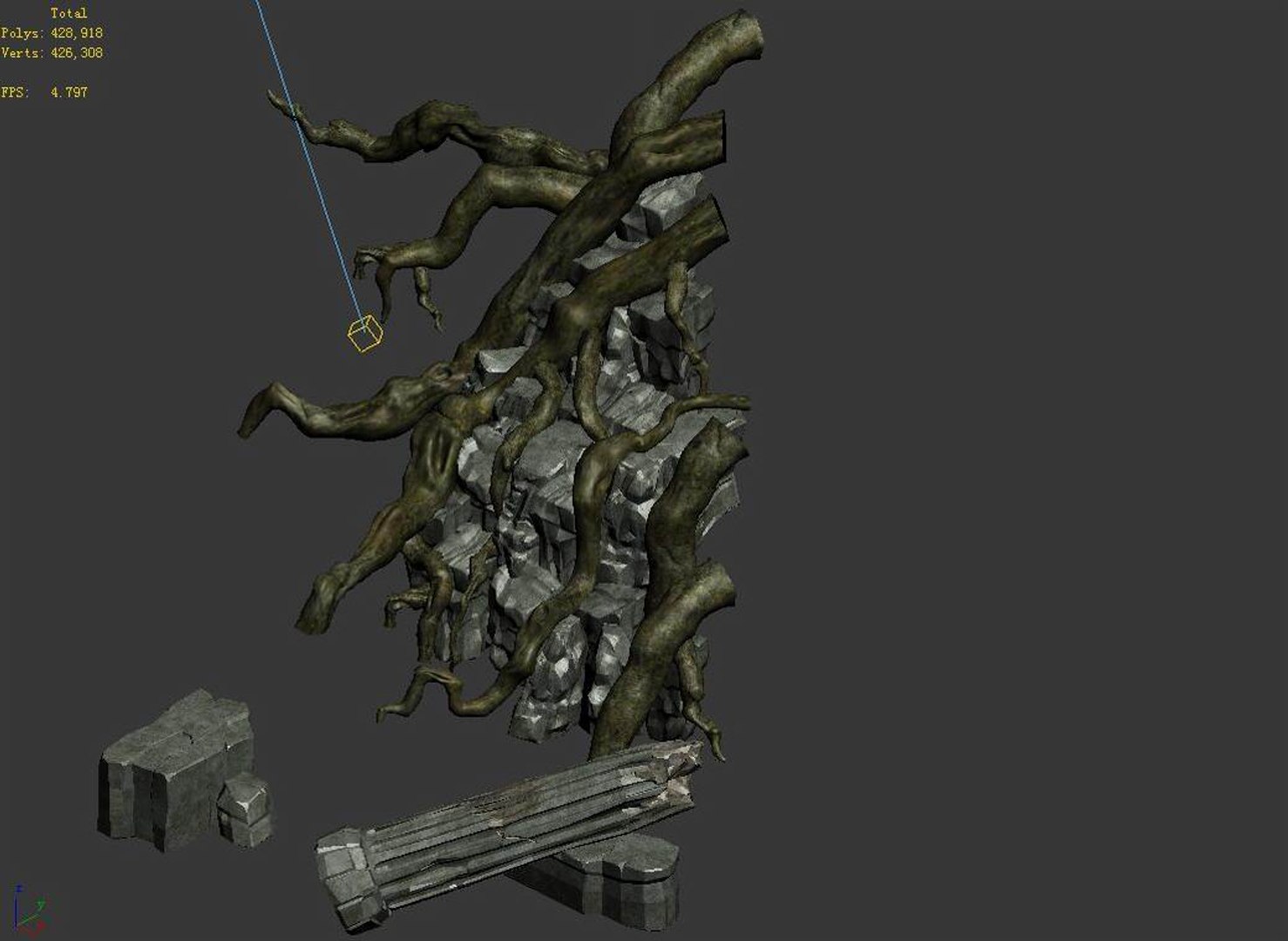 3D Model Fallen Land - Tree - TurboSquid 1446811